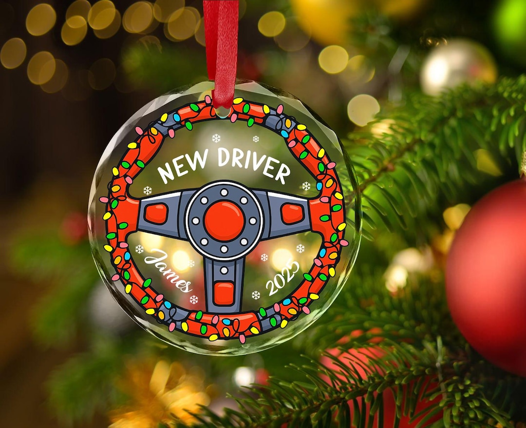 Personalized New Driver Glass Ornament, New Driver Christmas Ornament ...