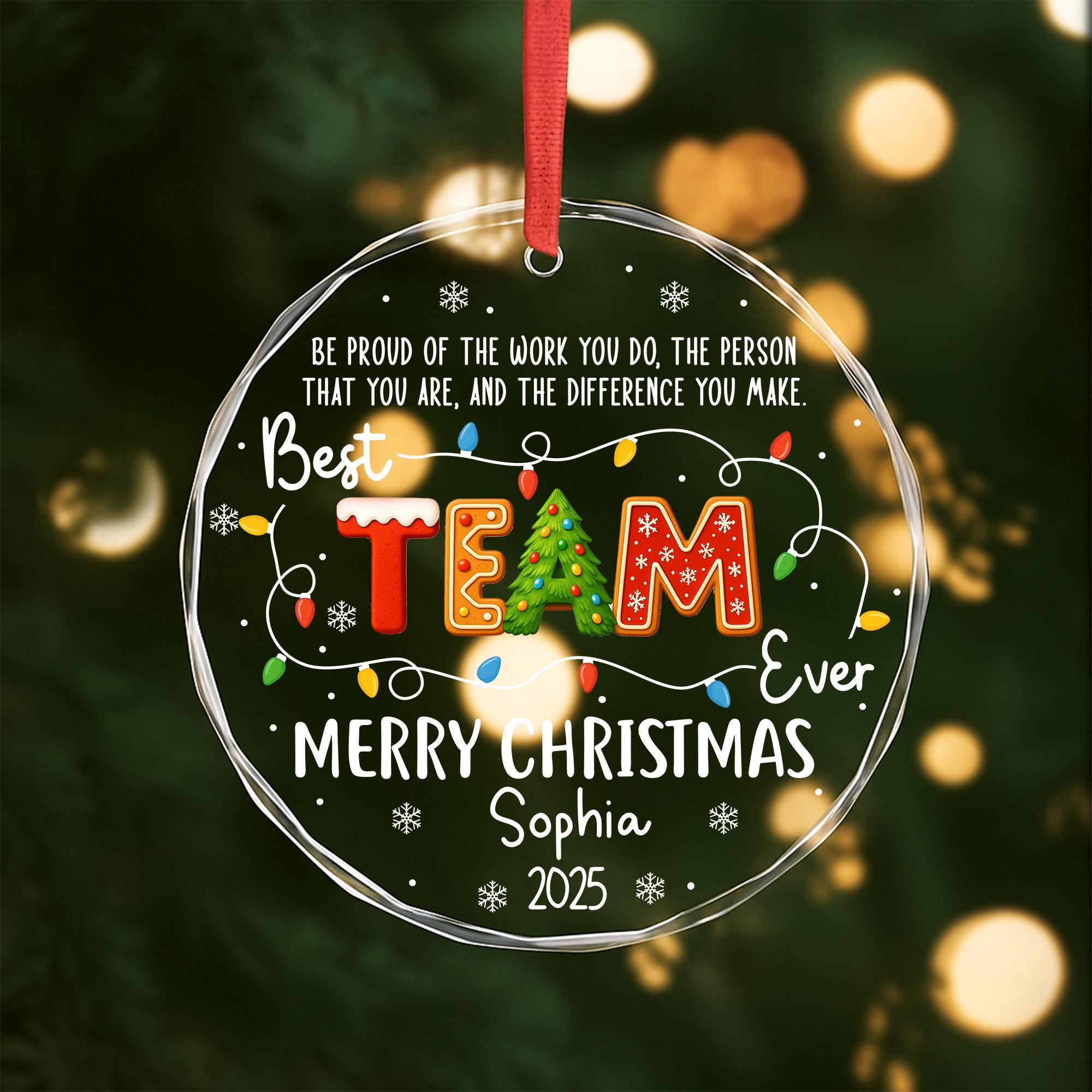 Personalized Best Team Christmas Ornament, Custom Team Members Name ...