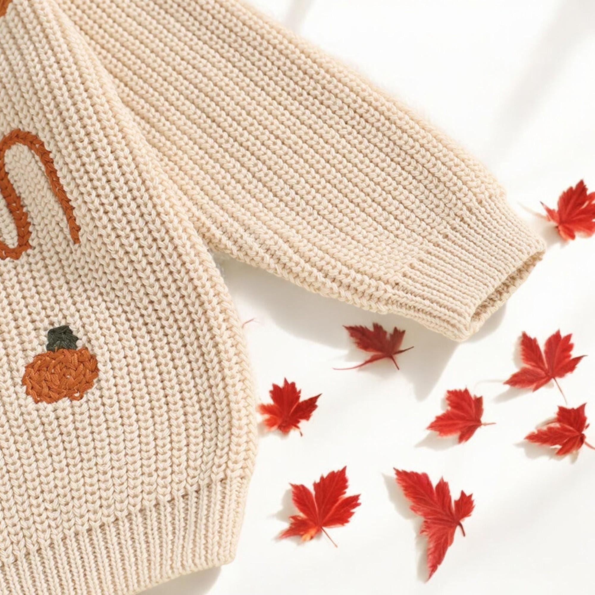 Baby Halloween Knit Sweater, Baby Knitted Pumpkin Sweatshirt, Fall ...