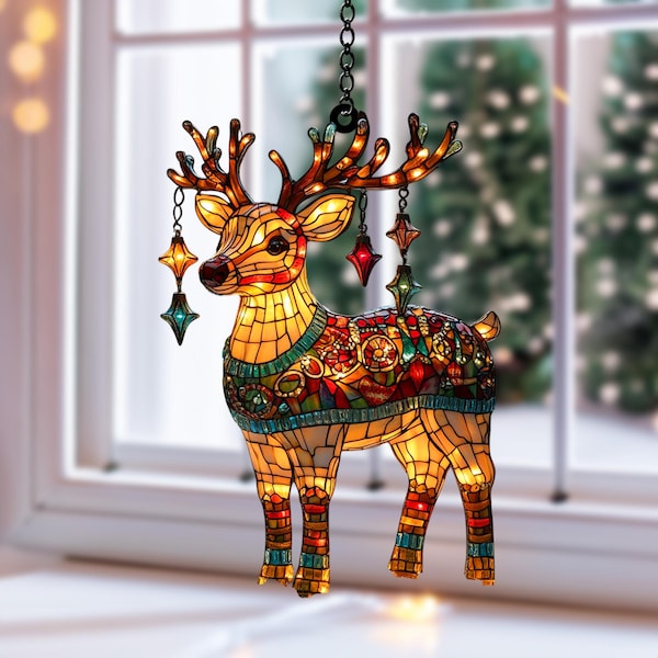 Christmas Reindeer Window Light - Etsy New Zealand
