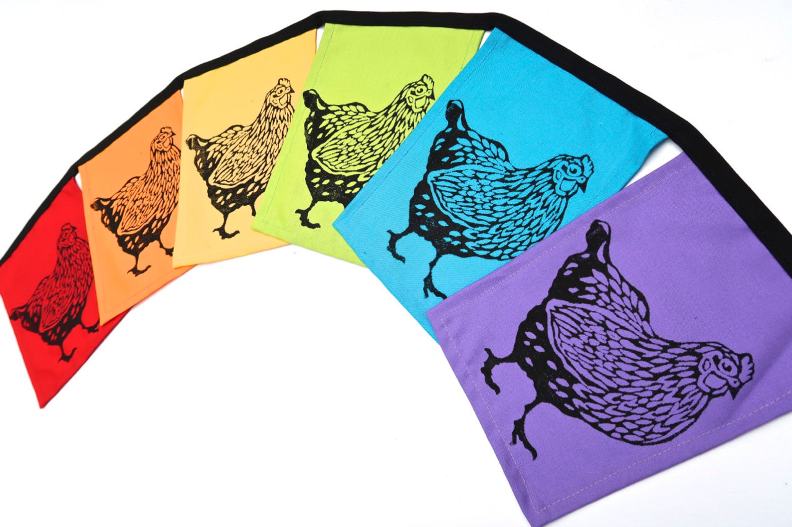 Rainbow Chicken Flags Chicken Banner Garland Chicken | Etsy