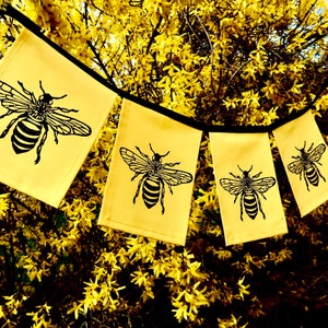 Honeybee Flags - Beehive - Beekeeper -garden Bee Art - Bee Print ...