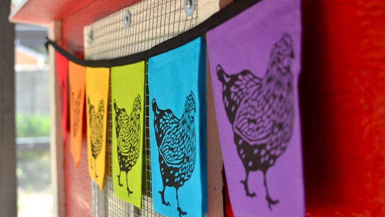 Rainbow Chicken Flags Chicken Banner Garland Chicken - Etsy