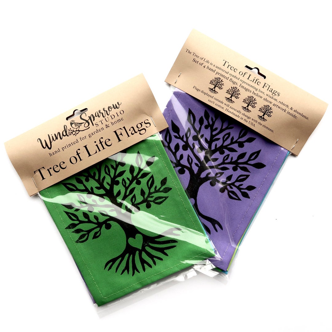 Tree of Life Flags: Jewel Tone Cotton Banner Set - Etsy