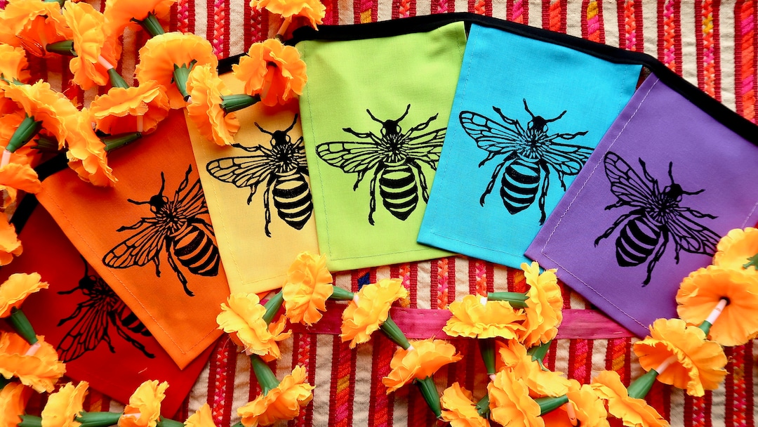Banderas de abeja arcoiris Bandera de abeja Guirnalda de arco iris ...