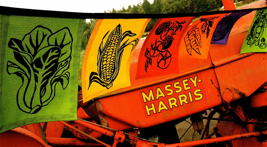Hand Printed Vegetable Flags: Garden Party Bunting - Etsy