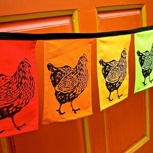 Rainbow Chicken Flags - Chicken Banner - Garland - Chicken Bunting ...