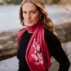 Berry Branch Scarf (white Ink) - Jersey Scarf - Botanical Print ...