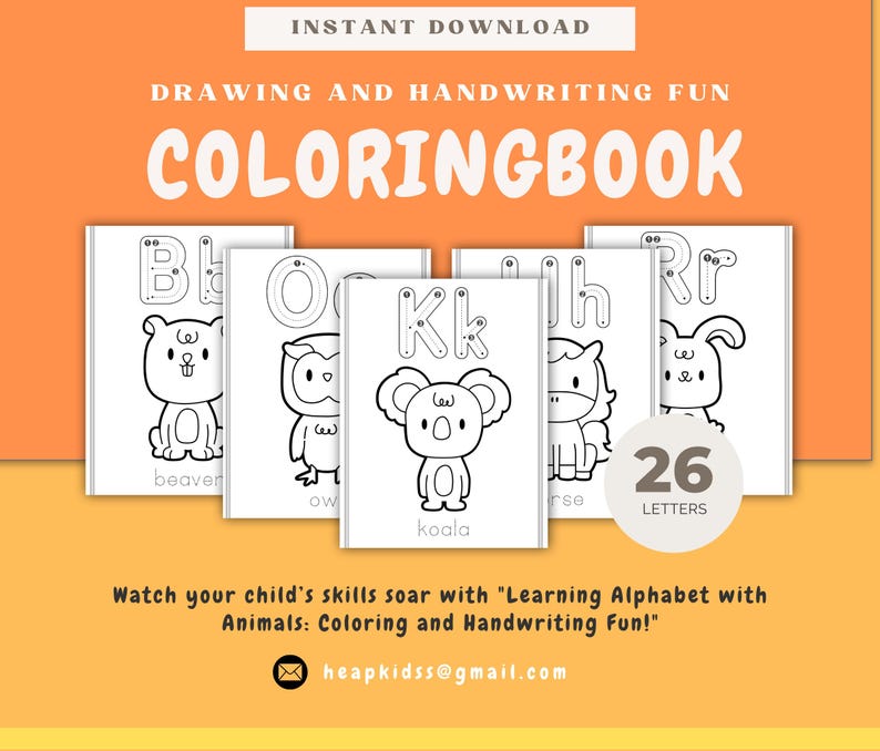 Heapkids Animal Alphabet Writing Guide: Learn Letters and Animal Names ...
