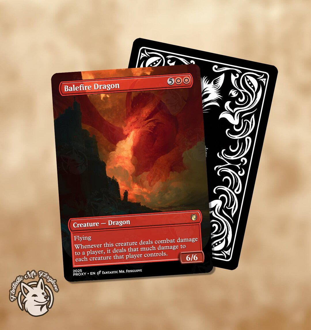 Balefire Dragon | Proxy Card - Etsy