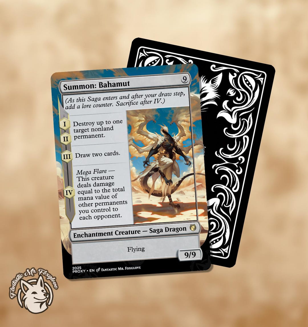 Summon: Bahamut | Proxy Card - Etsy