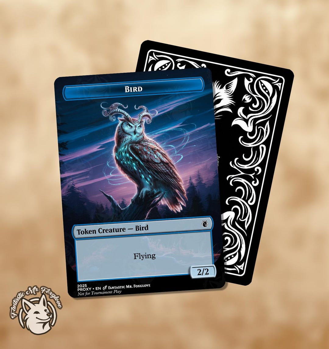 Bird Token — owl for Strix Serenade | Proxy Card - Etsy