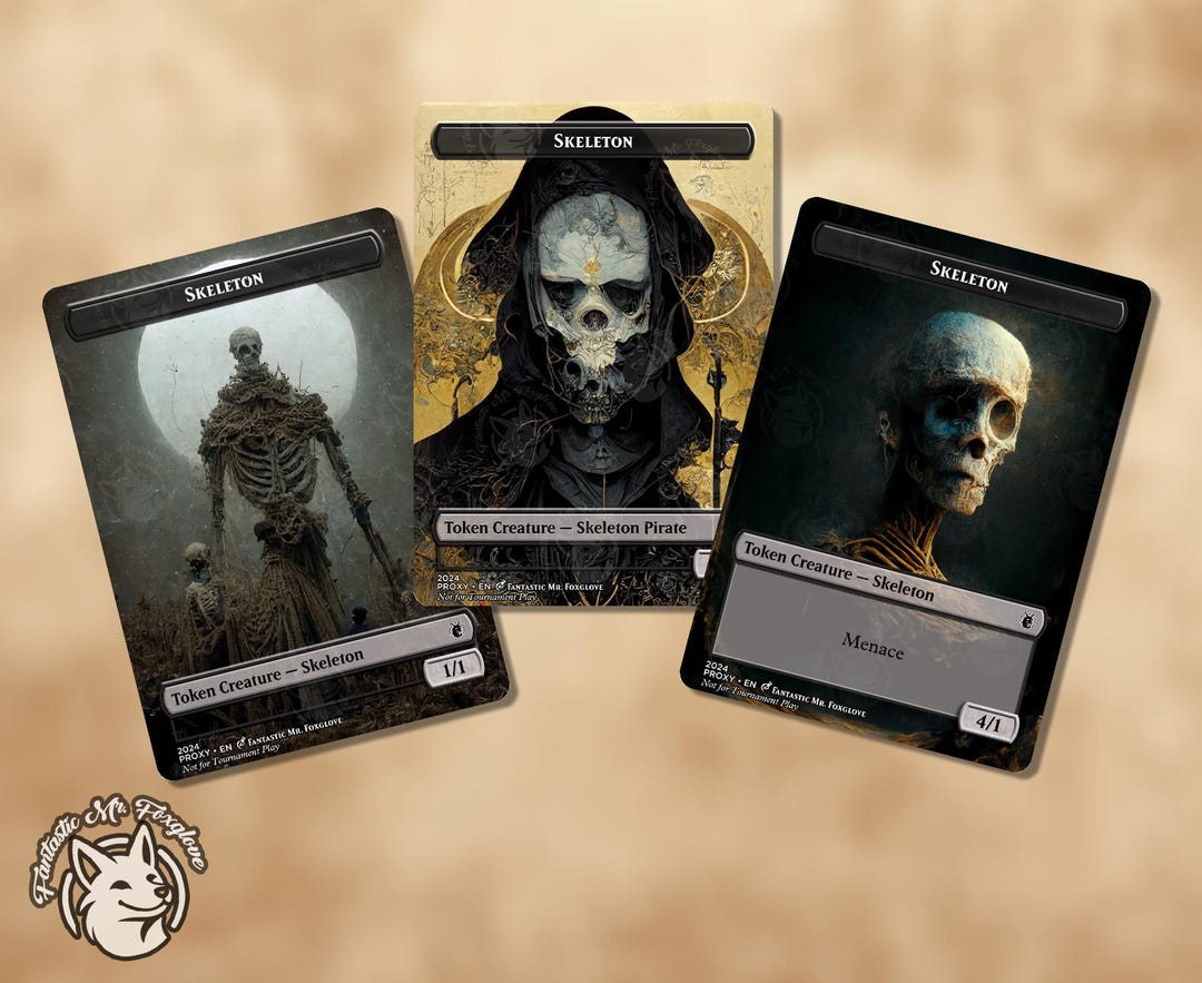 Skeleton Token | Proxy Card (choose Your Art and P/T!) — Includes ...