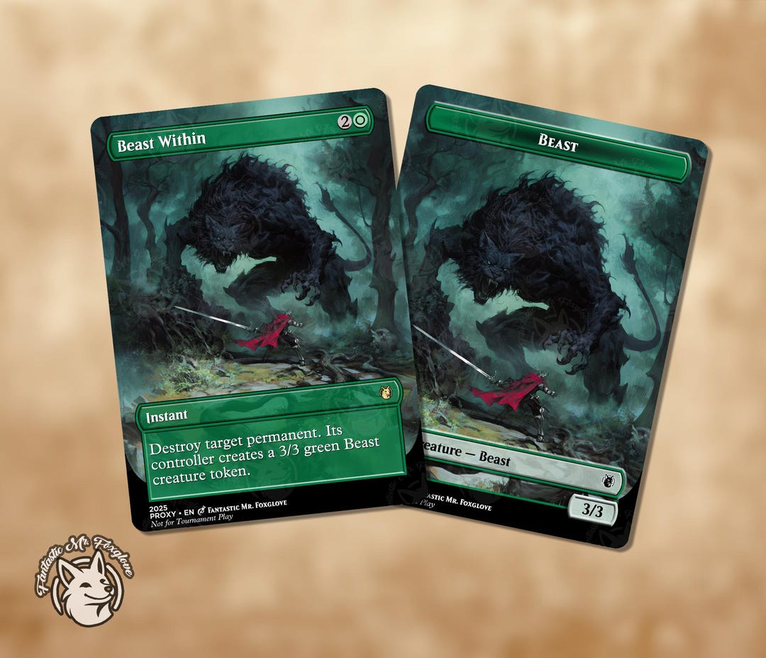 Beast Within and Beast Token | Proxy Cards - Etsy
