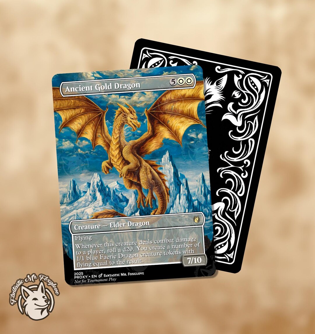 Ancient Gold Dragon | Proxy Card - Etsy