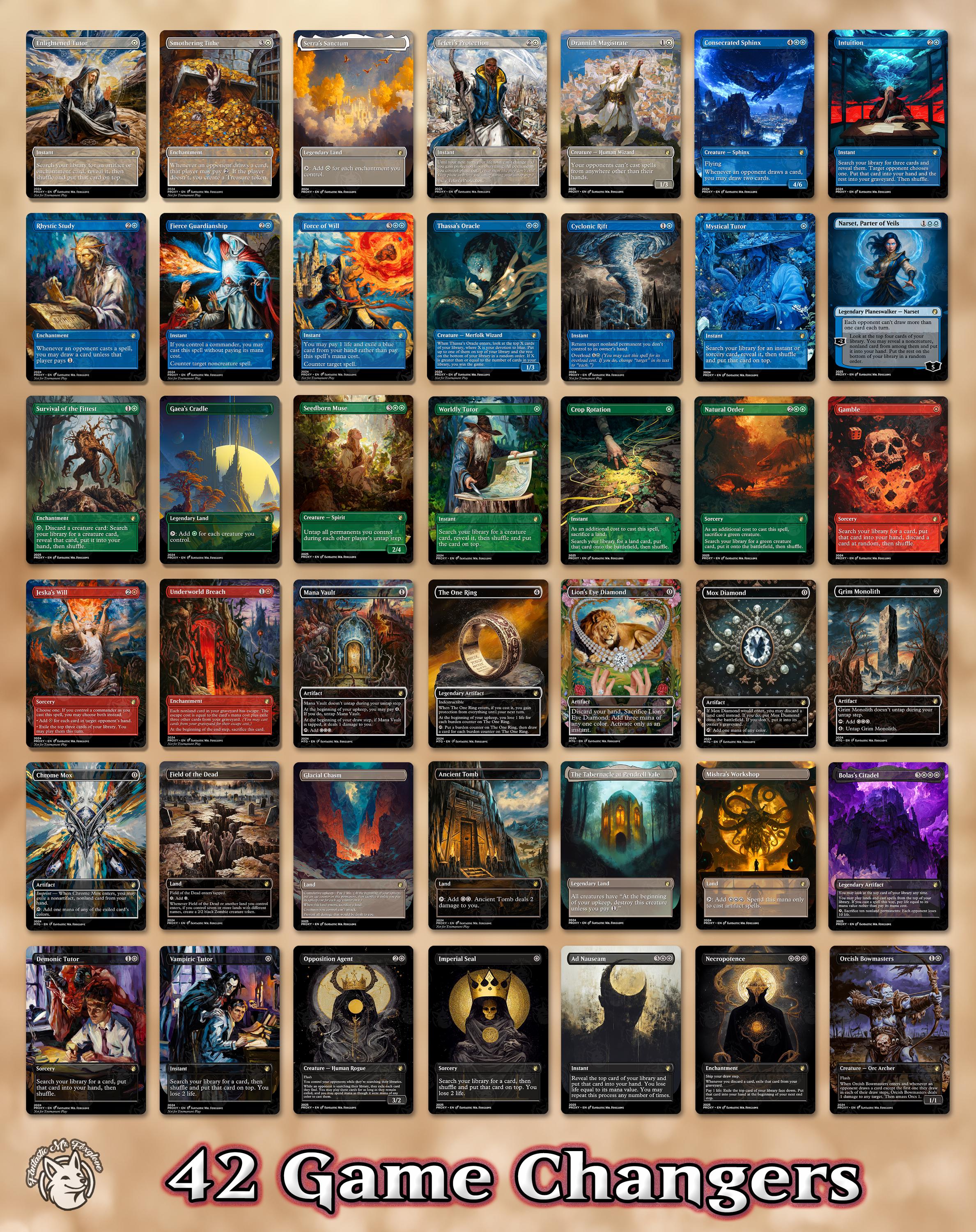 25+ Game Changers | Proxy Cards — Select up to 42 Cards! - Etsy