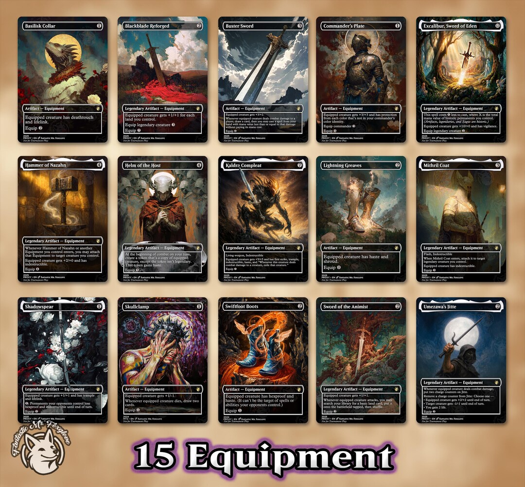 15 Equipment Staples | Proxy Cards — includes Shadowspear, Helm of the ...