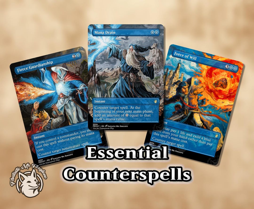 3 Essential Counterspells MTG Proxies for Commanderwith an Option to ...
