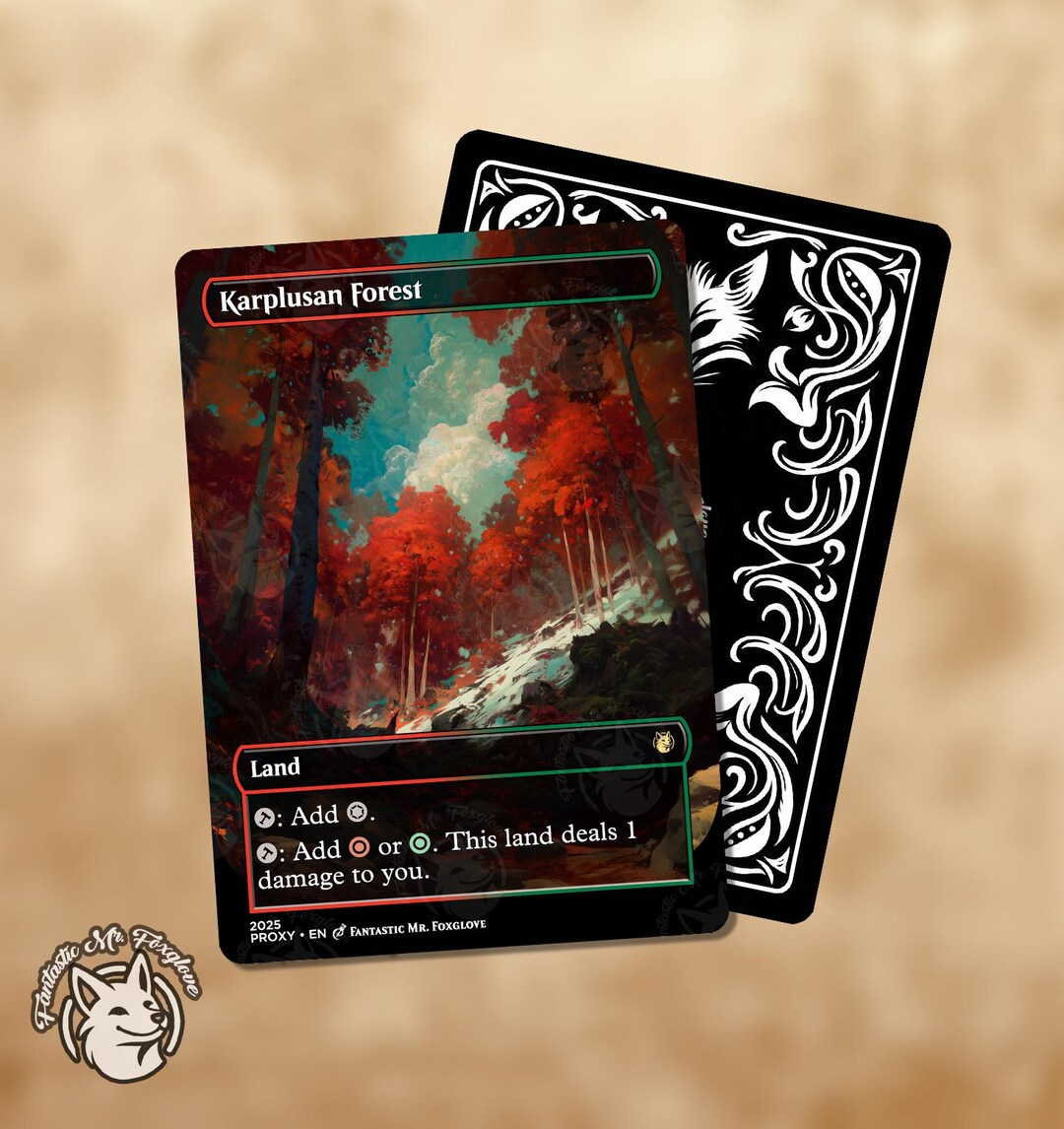 Karplusan Forest | Proxy Card — pain Land - Etsy