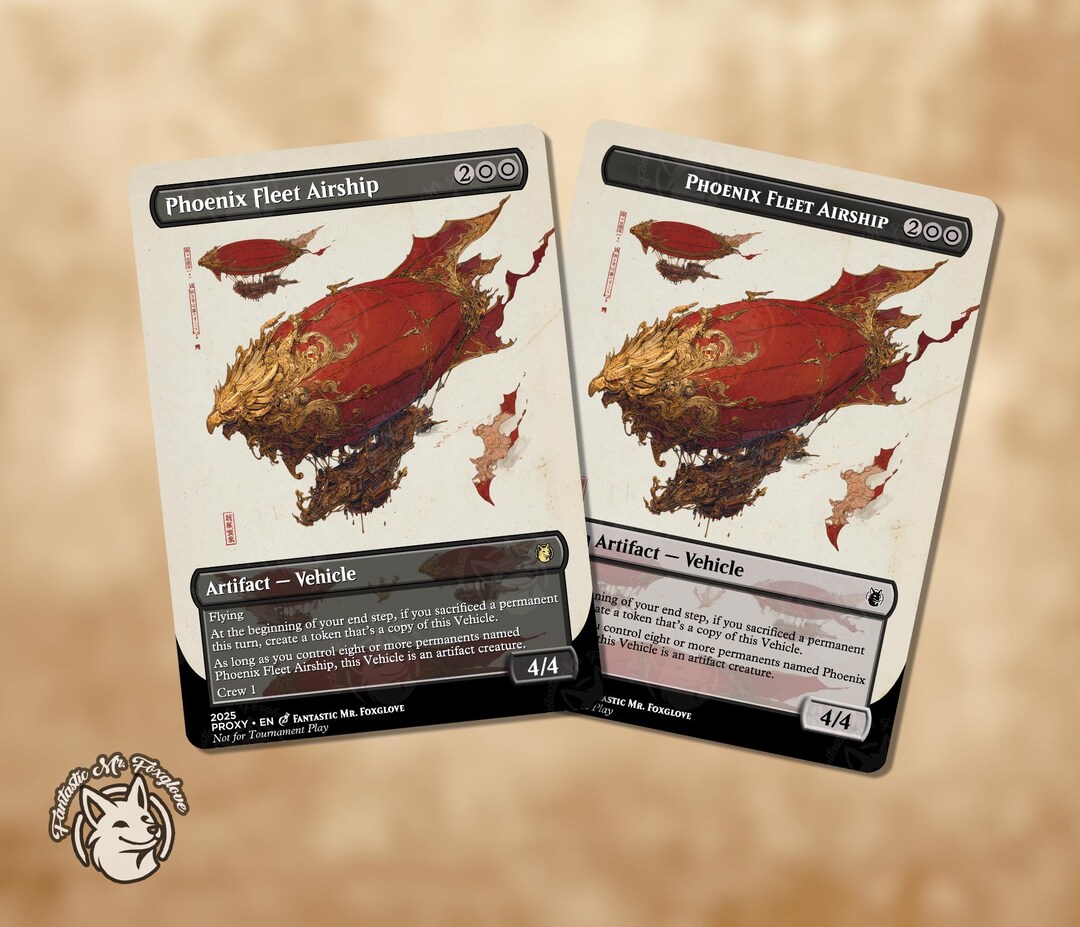 Phoenix Fleet Airship & Token | Proxy Cards — choose One or Both! - Etsy