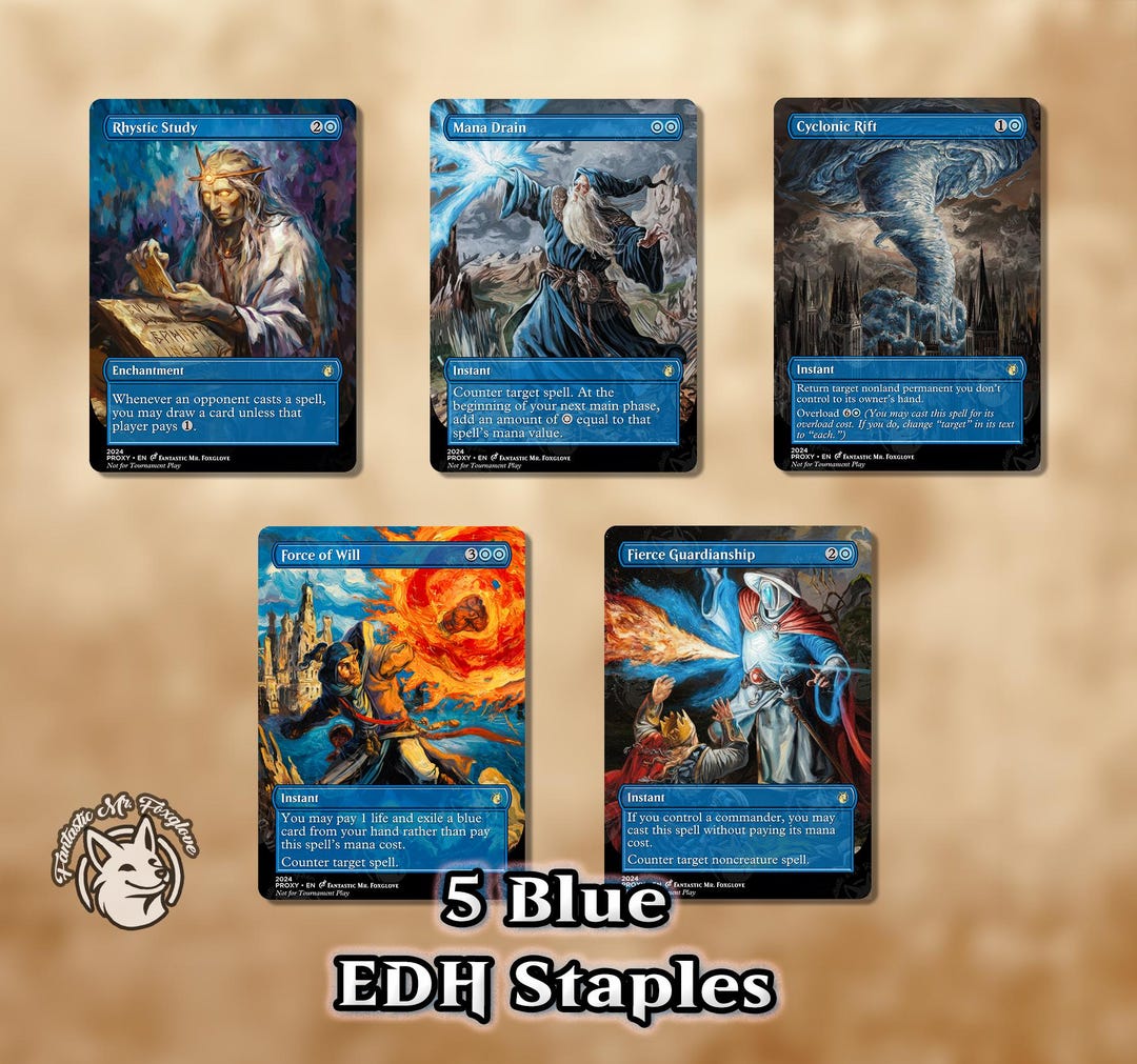5 Blue EDH Staples MTG Proxies for Commander - Etsy