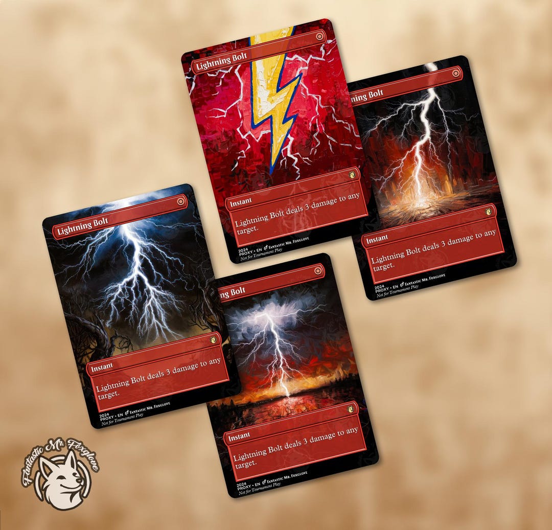 Lightning Bolt | Proxy Card — Choose Your Art! - Etsy