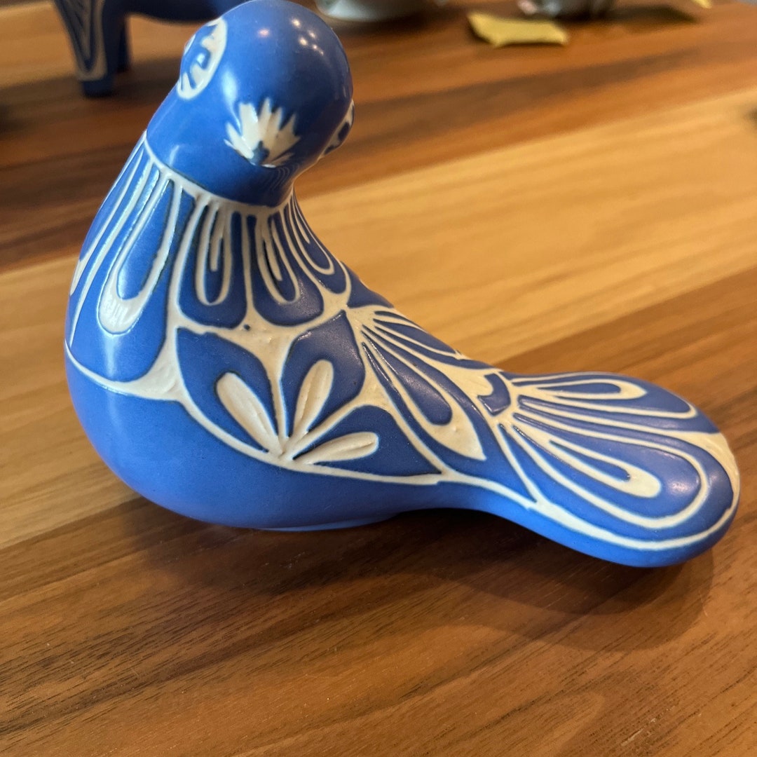 Ceramic Blue Bird by Pablo Zabal 6 Long - Etsy
