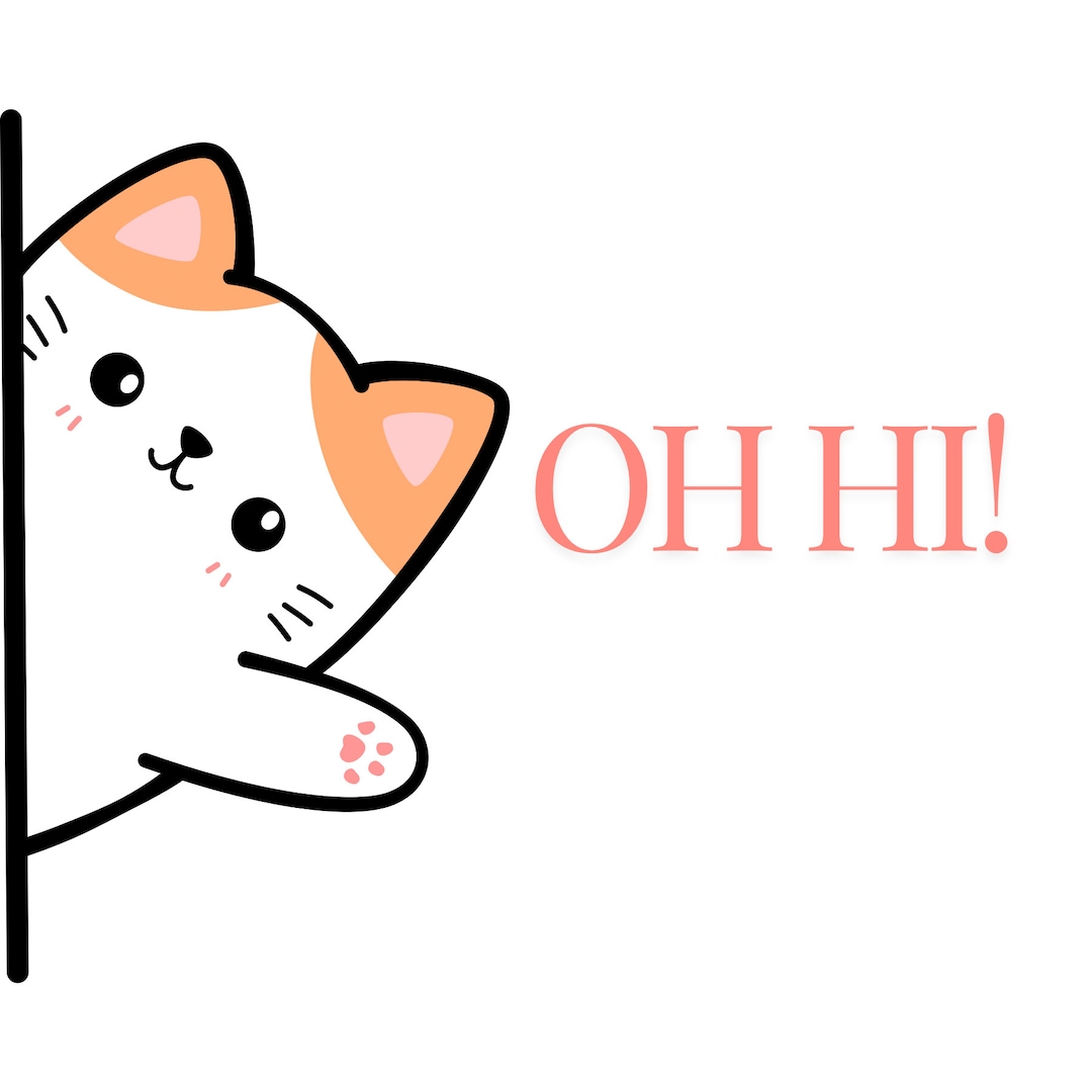Oh Hi Cute Cat Cross Stitch Pattern for Beginners - Etsy