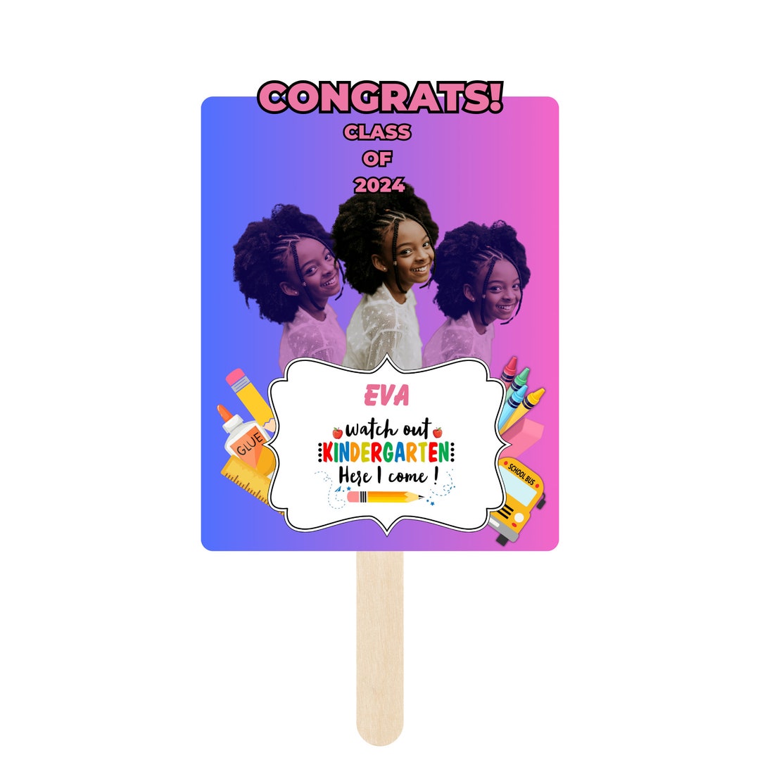 Custom Preschool Grad Paddle Fan - Etsy