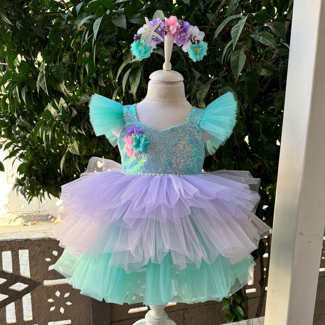 Mermaid Princess Girl Dress - Custom Undersea Ariel Costume for Special ...