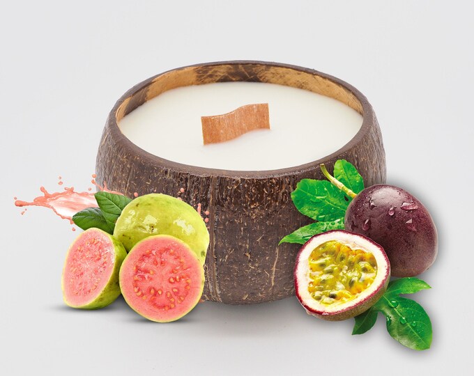 Passion Fruit & Guava in Real Coconut Shell Fruity Scented - Etsy