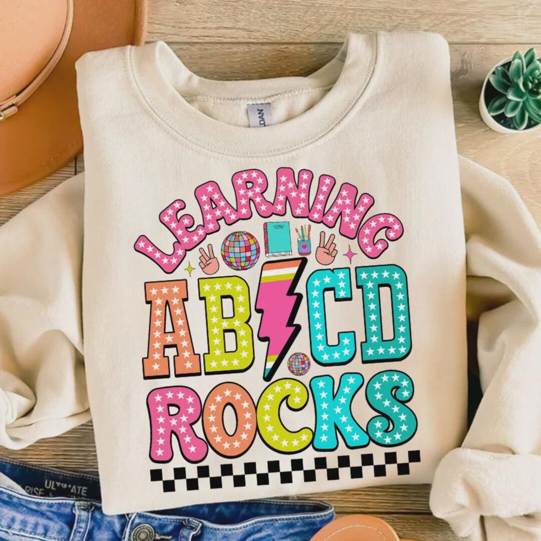 Retro Learning Abcd Rocks Png, First Day of School, Teacher ...