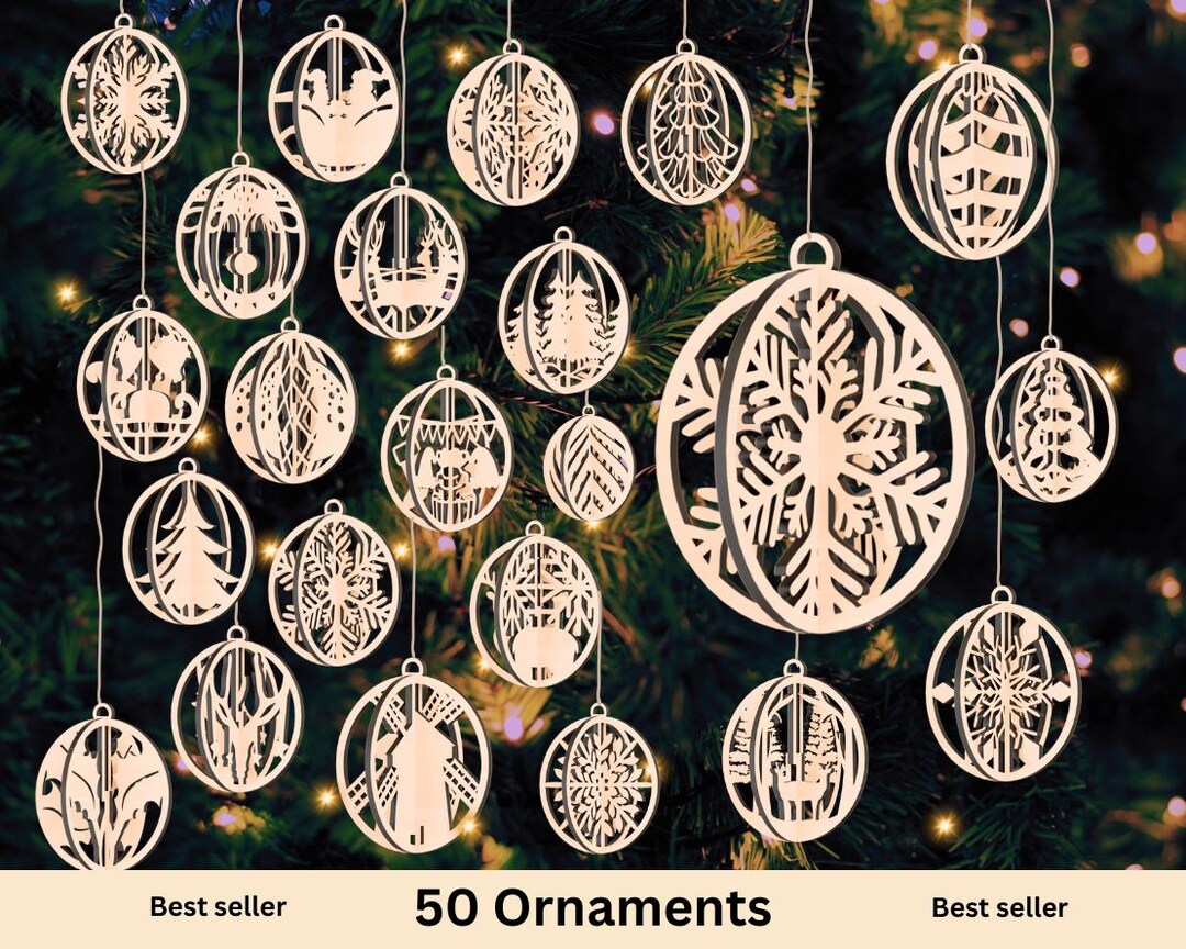 Bundle of 3D Christmas Ornaments, Tree Decorations Craft Set, Hanging ...