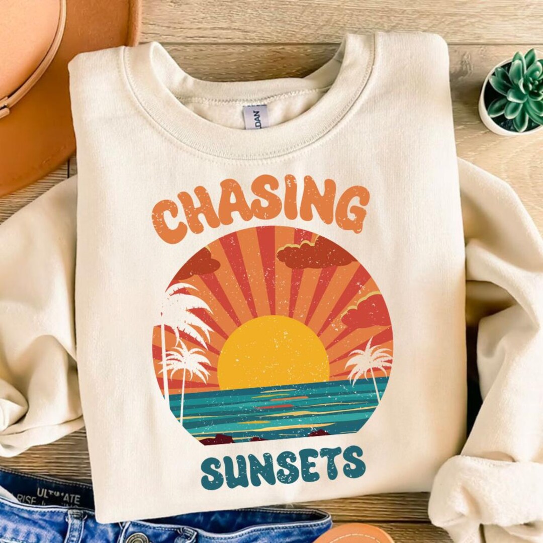 Chasing Sunsets Png, Summer Vibes PNG, Digital Download Png, Bright ...