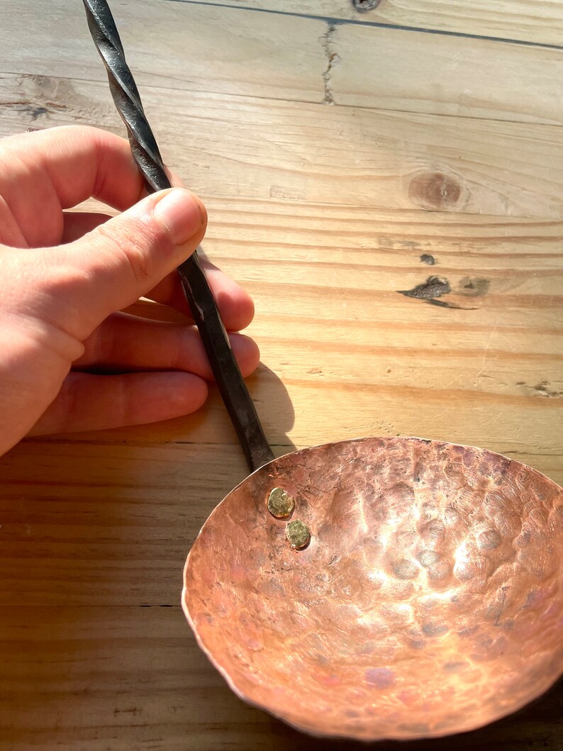 Artisan Copper & Iron Kitchen Ladle - Etsy