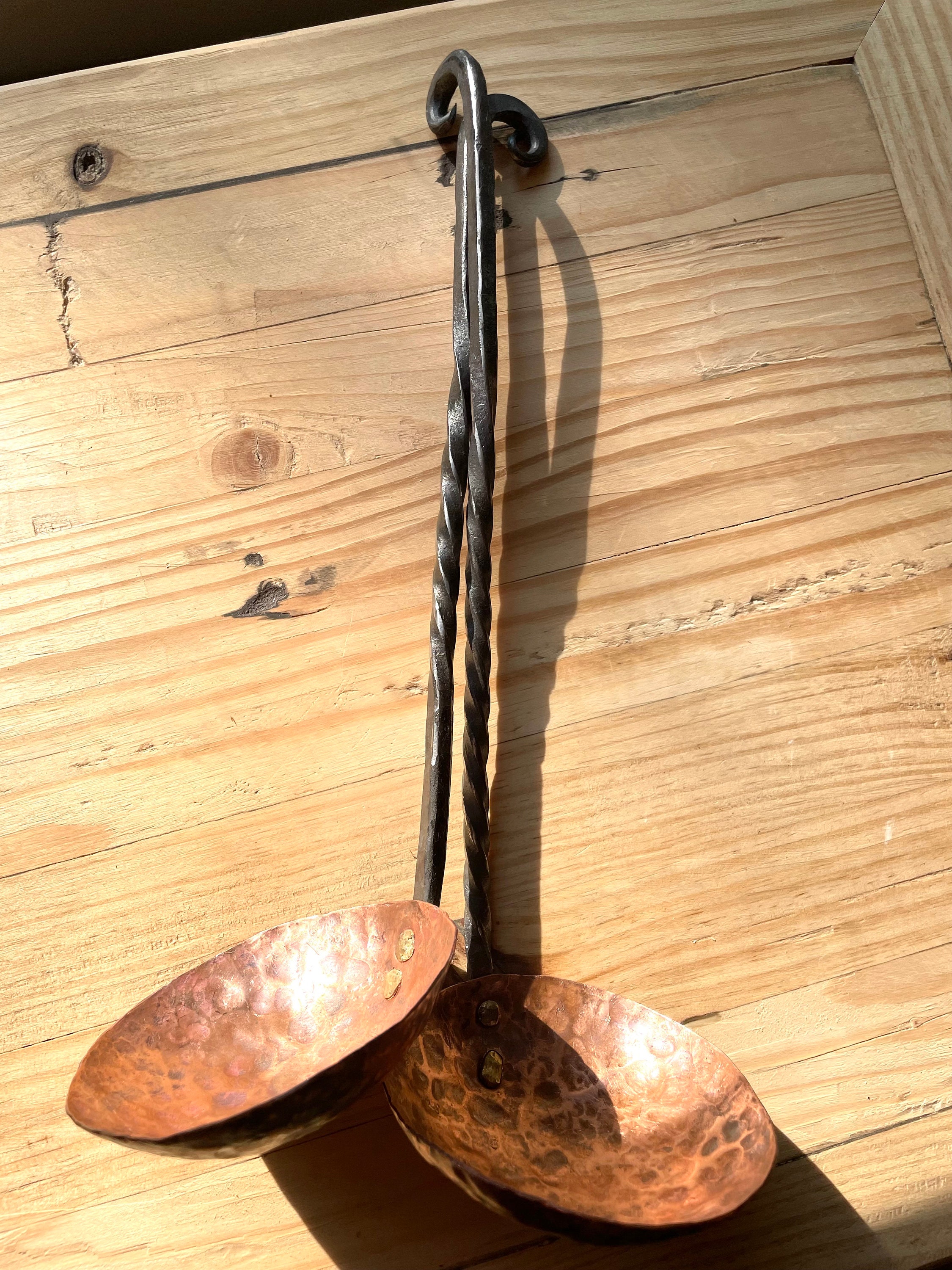 Artisan Copper & Iron Kitchen Ladle - Etsy