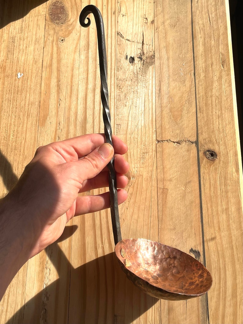 Artisan Copper & Iron Kitchen Ladle - Etsy