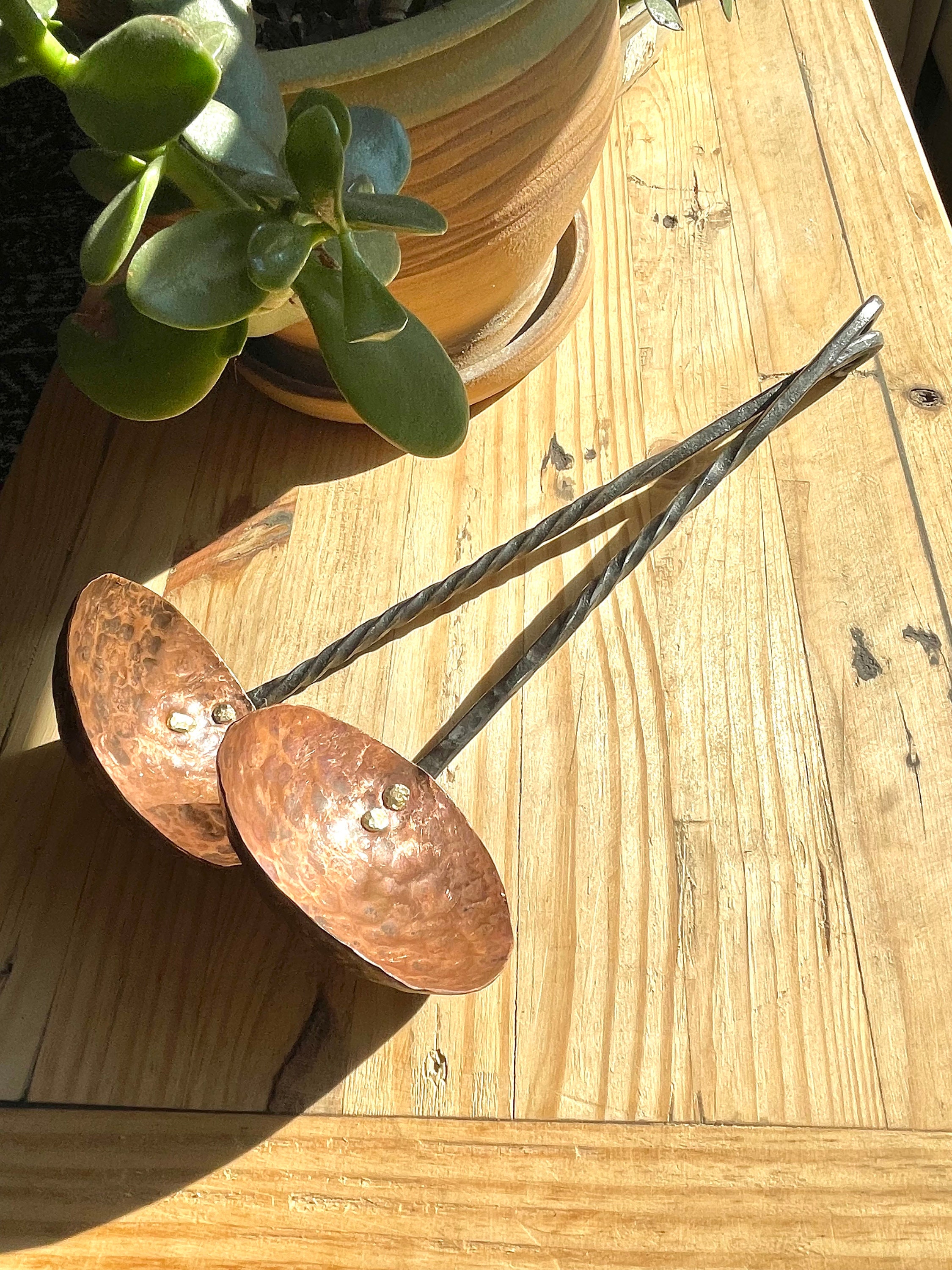 Artisan Copper & Iron Kitchen Ladle - Etsy