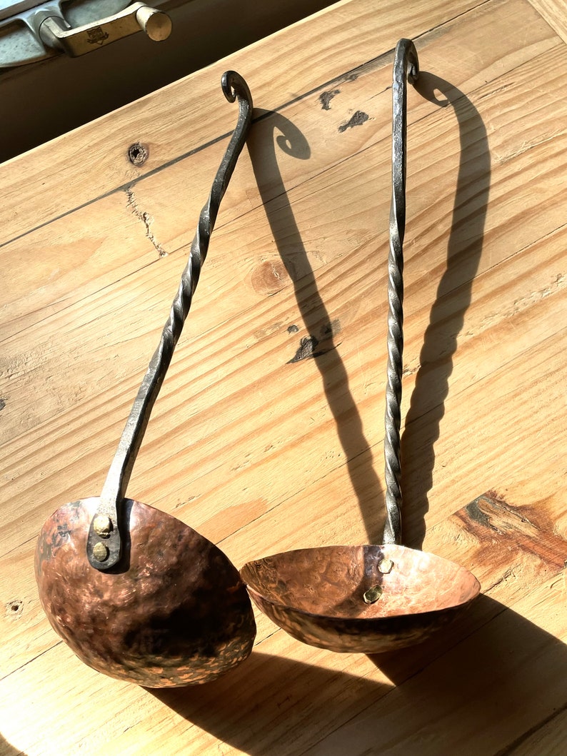 Artisan Copper & Iron Kitchen Ladle - Etsy