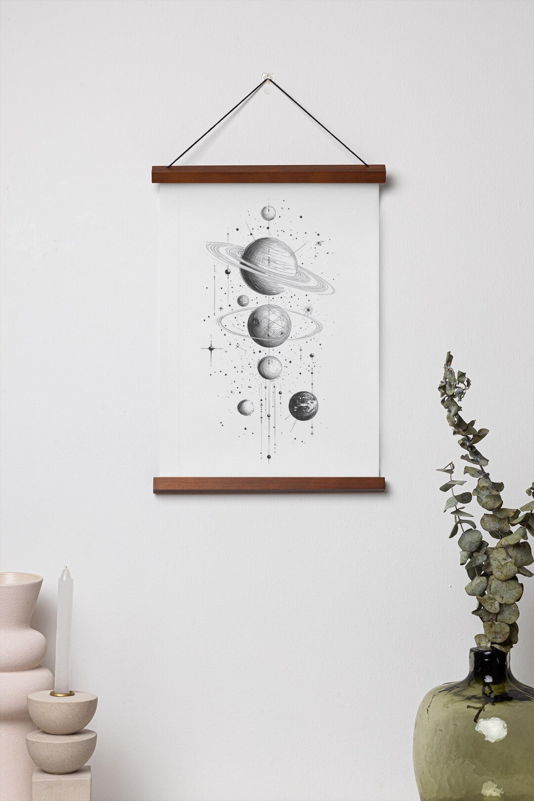 Solar System Technical Drawing Print, Detailed and Schematic Digital ...