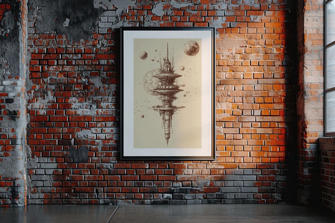 Space Station Technical Drawing Print, Detailed and Schematic Digital ...