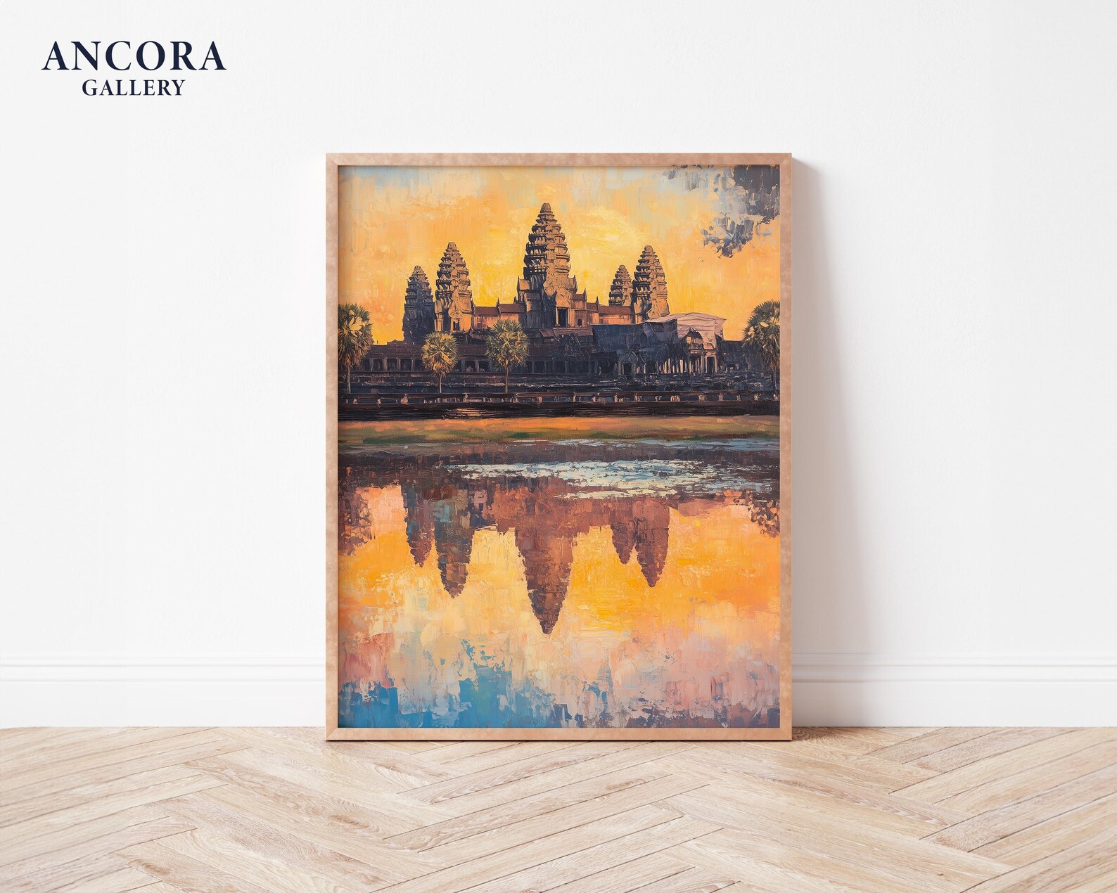 Printable Angkor Wat Painting Cambodia Print Travel Poster Landmark ...