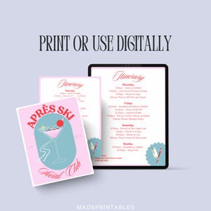 Apres Ski Social Club Bachelorette Itinerary Customizable Template - Etsy
