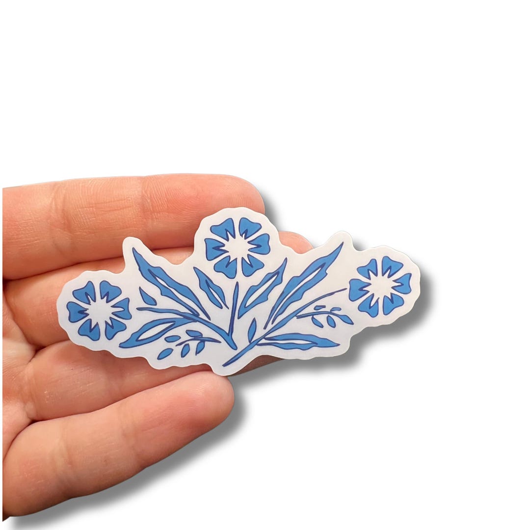 Blue Cornflower Sticker | Water Proof | 3 Inches - Etsy