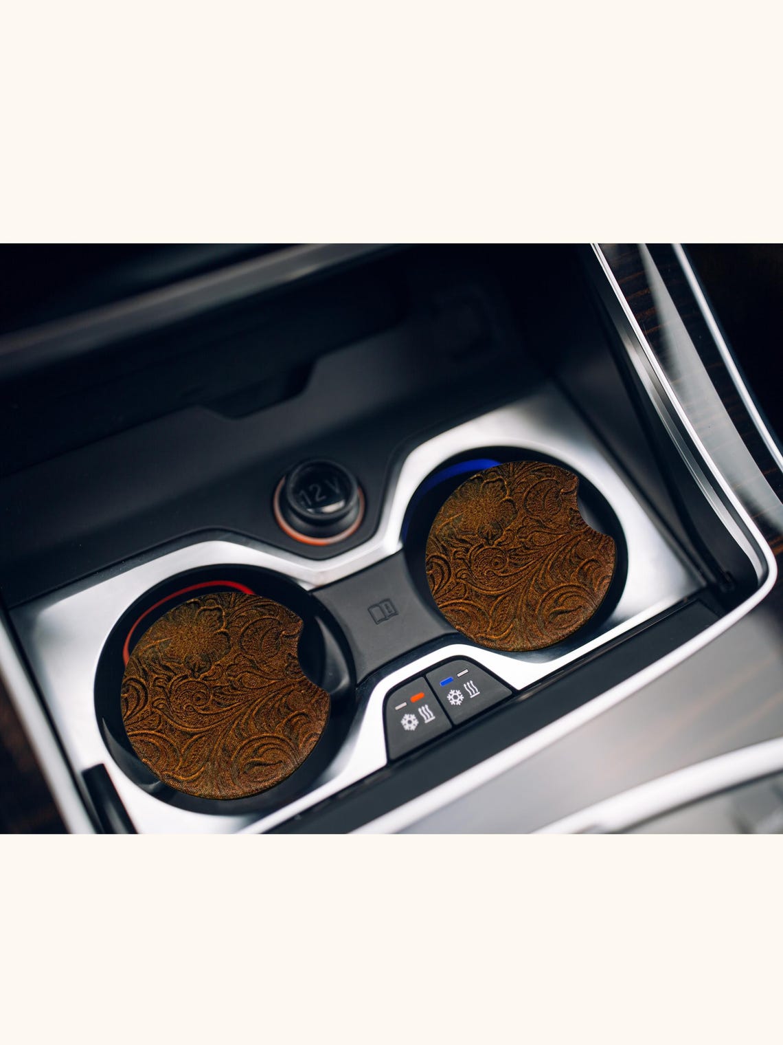 Embossed Leather Mimic Neoprene Car Coasters - Etsy