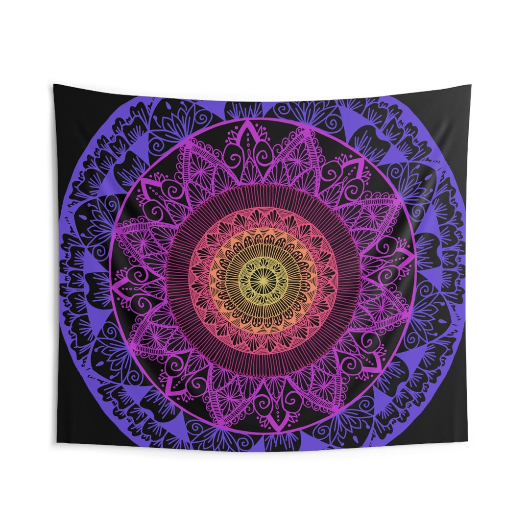 Rainbow Colorful Tapestry, Mandala Indoor Wall Tapestries, Gift for Her ...