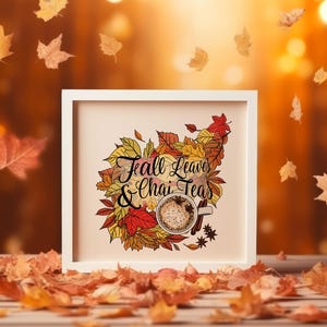 Fall Leaves & Chai Teas, Hand Drawn, Illustration, Artwork, Digital Art ...