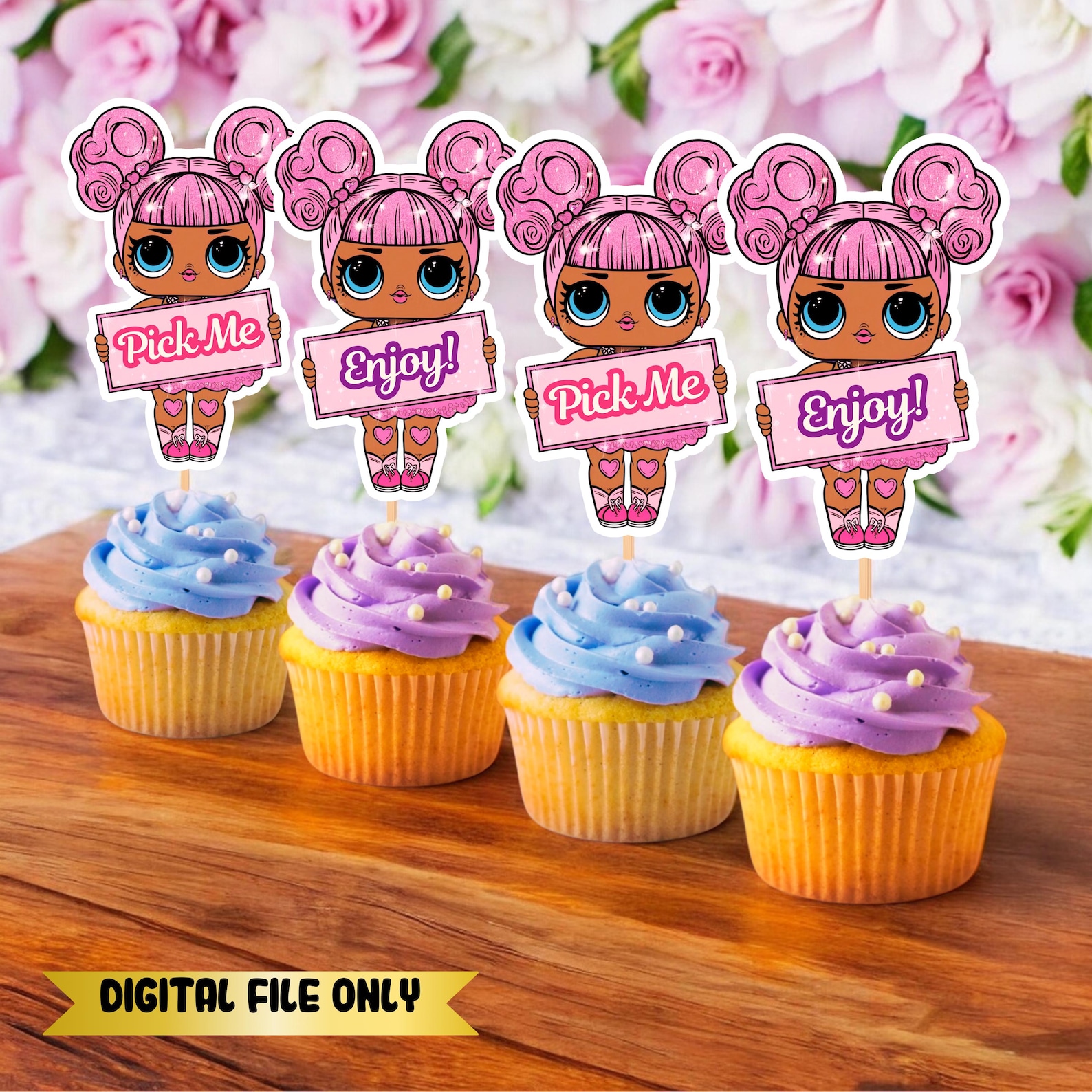 Little Doll Birthday Cake Topper: Lola Party Decor (digital Download ...