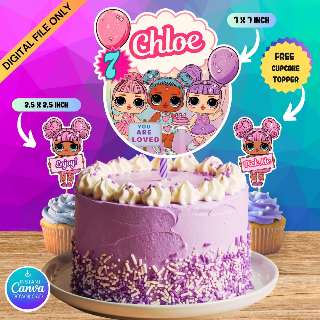 Little Doll Birthday Cake Topper, Lola Cake Topper, Kid Birthday Toper ...