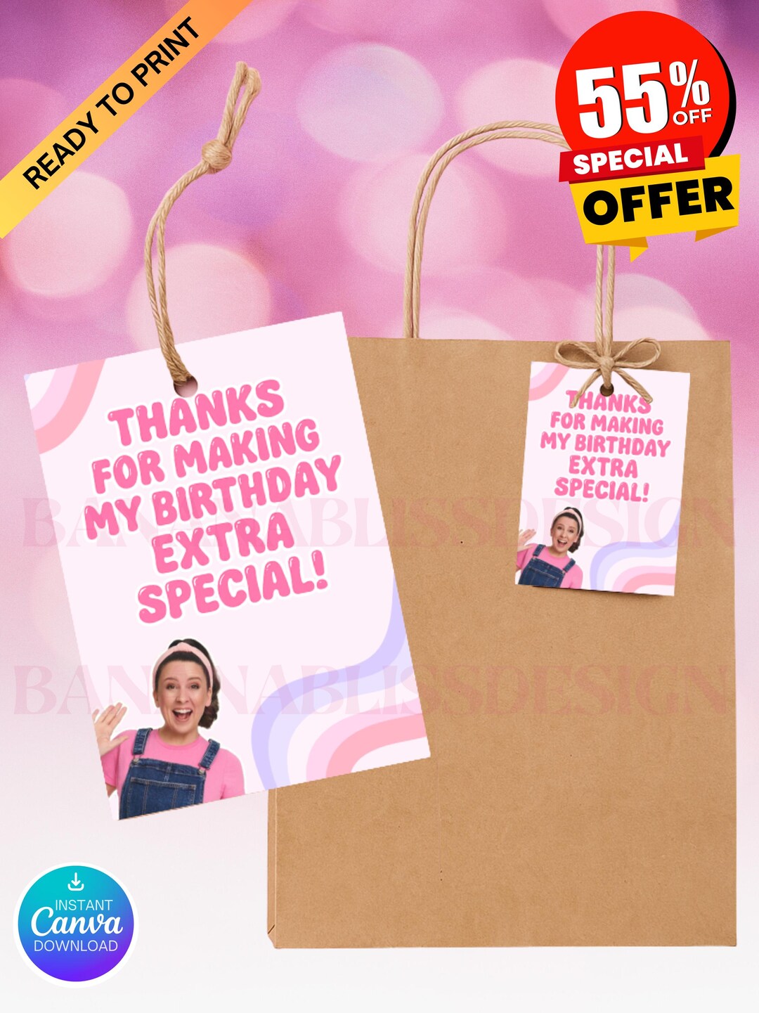 Ms Rachel Thank You Tags, Ms Rachel Party Favor Gift Tags, Printable ...